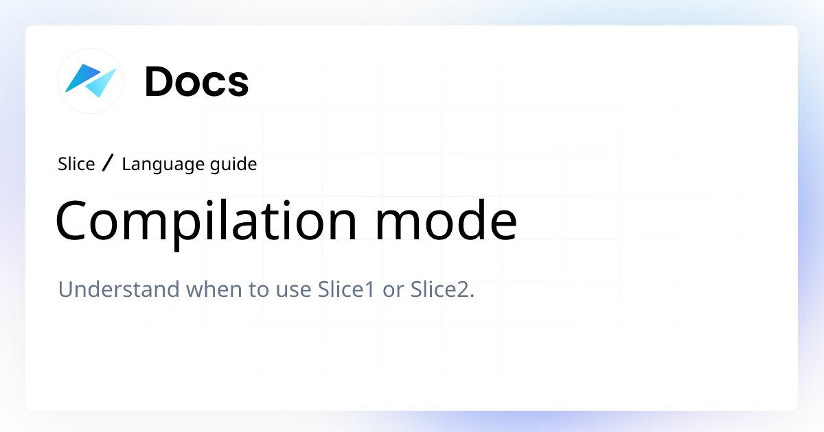 Compilation mode | IceRPC Docs