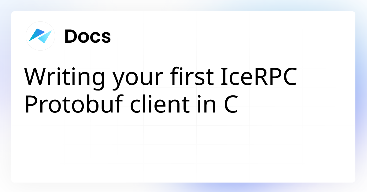 Writing your first IceRPC + Protobuf client in C# | IceRPC Docs