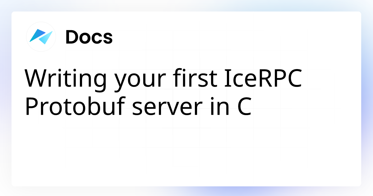 Writing your first IceRPC + Protobuf server in C# | IceRPC Docs
